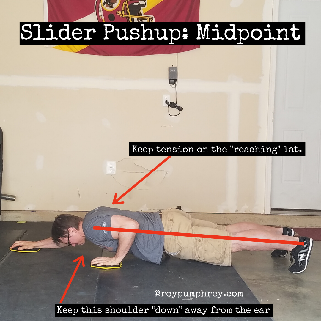 Alternating Slider Pushups for Whole Body Integration