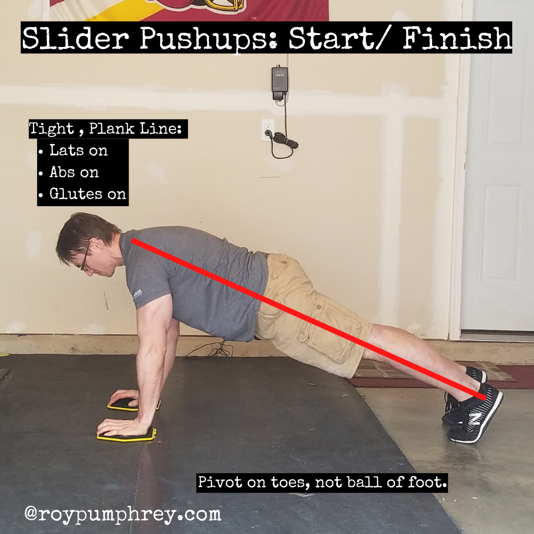 Alternating Slider Pushups for Whole Body Integration